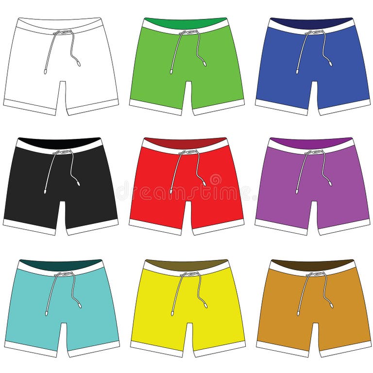 Icon of Shorts in Different Colors. Raster Stock Illustration ...