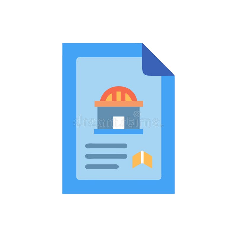 Building Permit Icon for Legal Authorization Stock Illustration ...