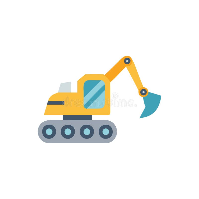 Digger Machine Icon for Construction Tasks Stock Illustration ...