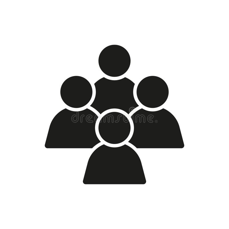 Solid Glyph Icon of a Group, Ideal for Monochrome Team or Network ...