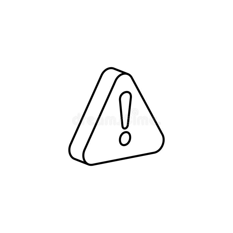 Icon Showing Simple Warning Sign with Classic Exclamation Mark Inside a ...