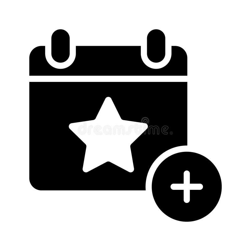 Icon Showing a Star and Calendar for Adding Events Stock Illustration ...