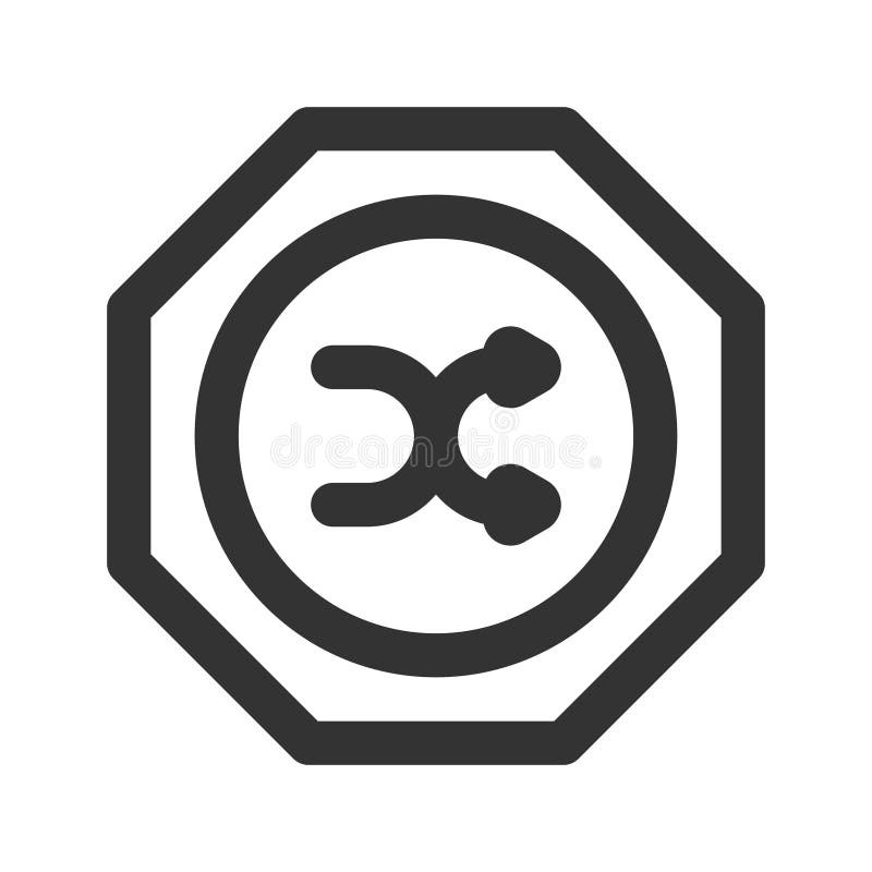 Icon Shuffle Button in Line Style. Vector Illustration and Editable ...