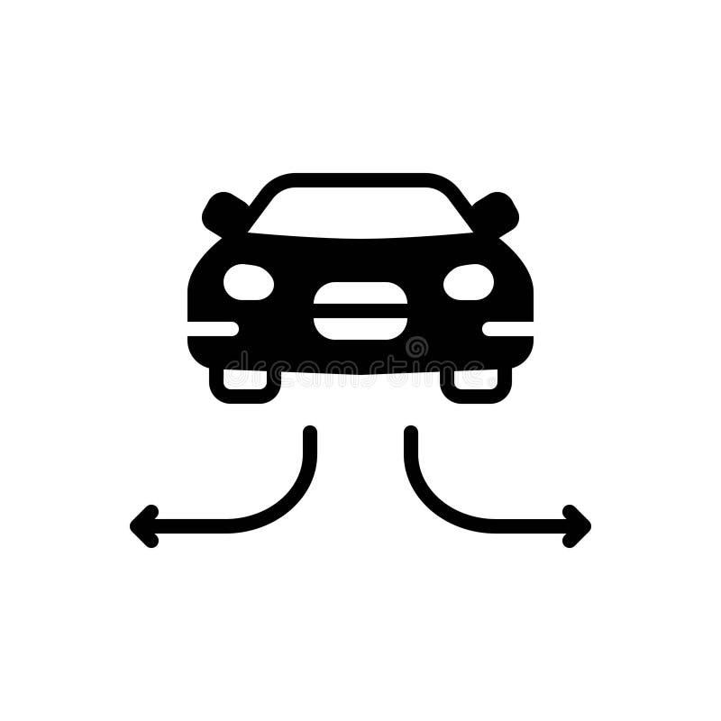 Black Solid Icon for Side, Car and Left Stock Vector - Illustration of ...