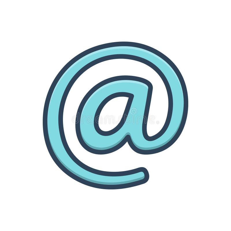 Color Illustration Icon for at, Sign and Email Stock Vector ...