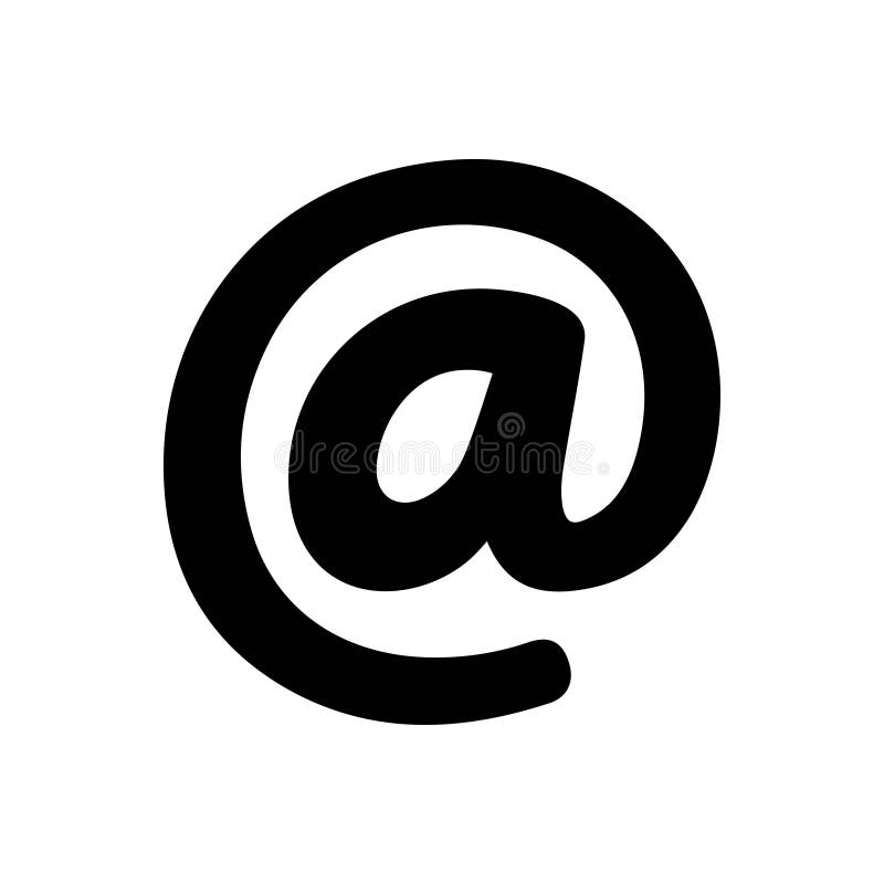 Black Solid Icon for at, Rate and Sign Stock Vector - Illustration of ...