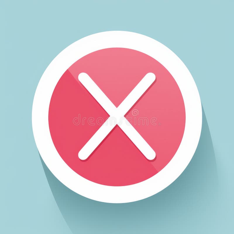 An Icon of an X Sign on a Blue Background Stock Illustration ...