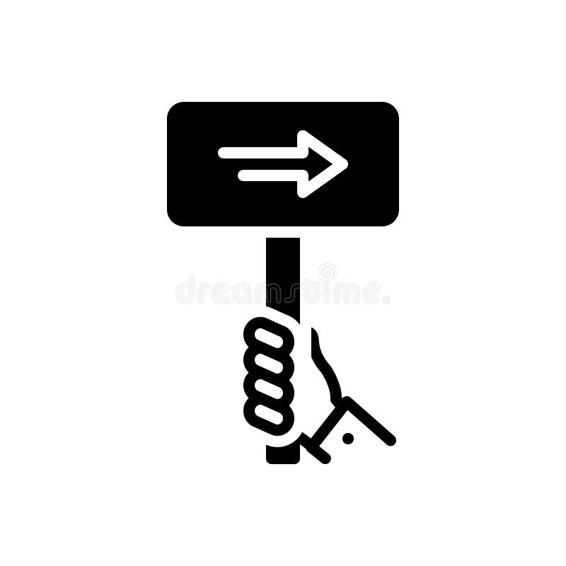 Black Solid Icon for Sign, Indication and Hint Stock Vector ...