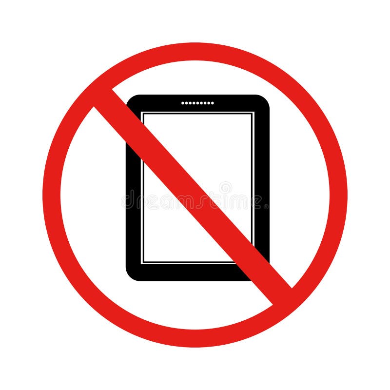 Icon with Sign Prohibited Tablet Stock Vector - Illustration of display ...