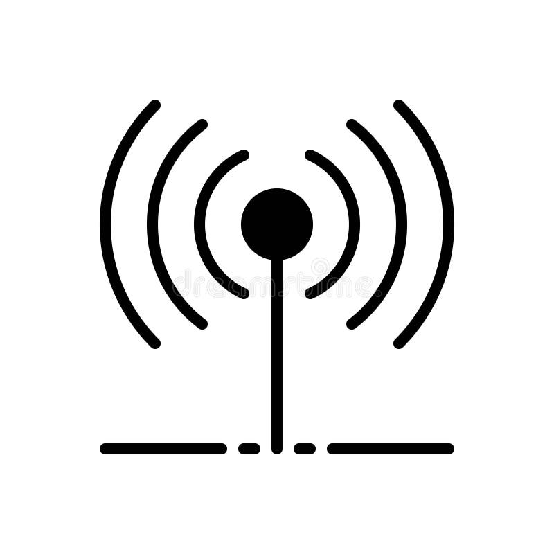 Black Solid Icon for Signal, Sign and Indication Stock Vector ...