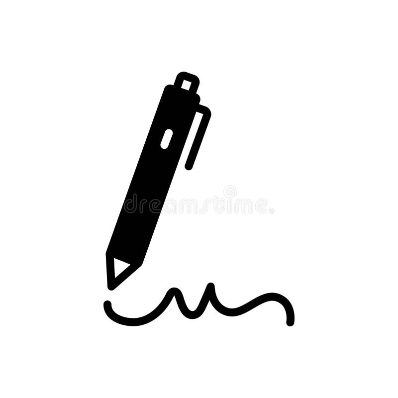 Black Solid Icon for Signature, Sign and Deal Stock Vector ...
