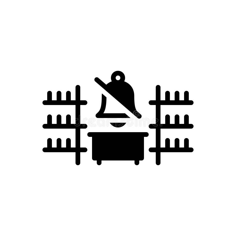 Black Solid Icon for Silent, Hushed and Library Stock Illustration ...