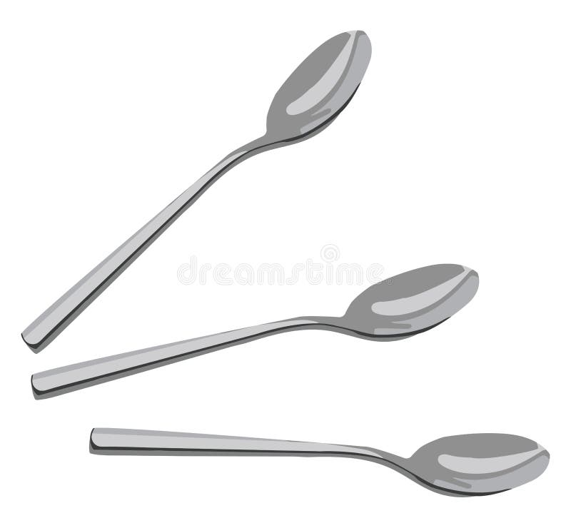 Silver spoons, icon stock vector. Illustration of table - 262386706