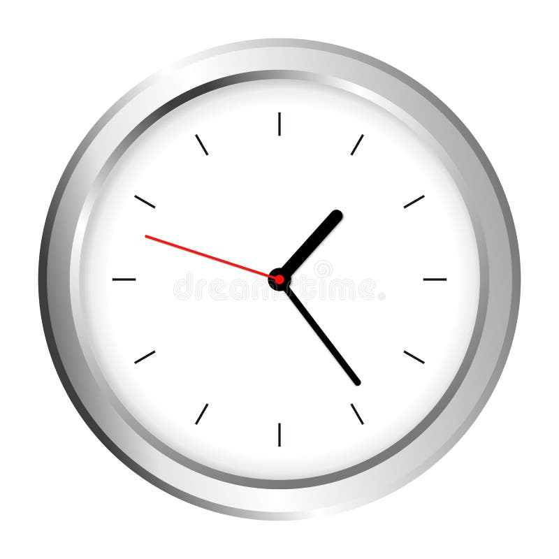 Icon of a Silver Metal Wall Clock Stock Vector - Illustration of metal ...