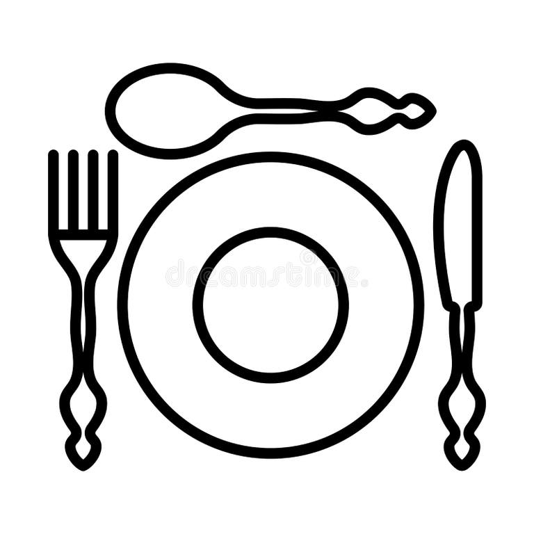 Icon of Silverware and Plate Stock Vector - Illustration of icon ...