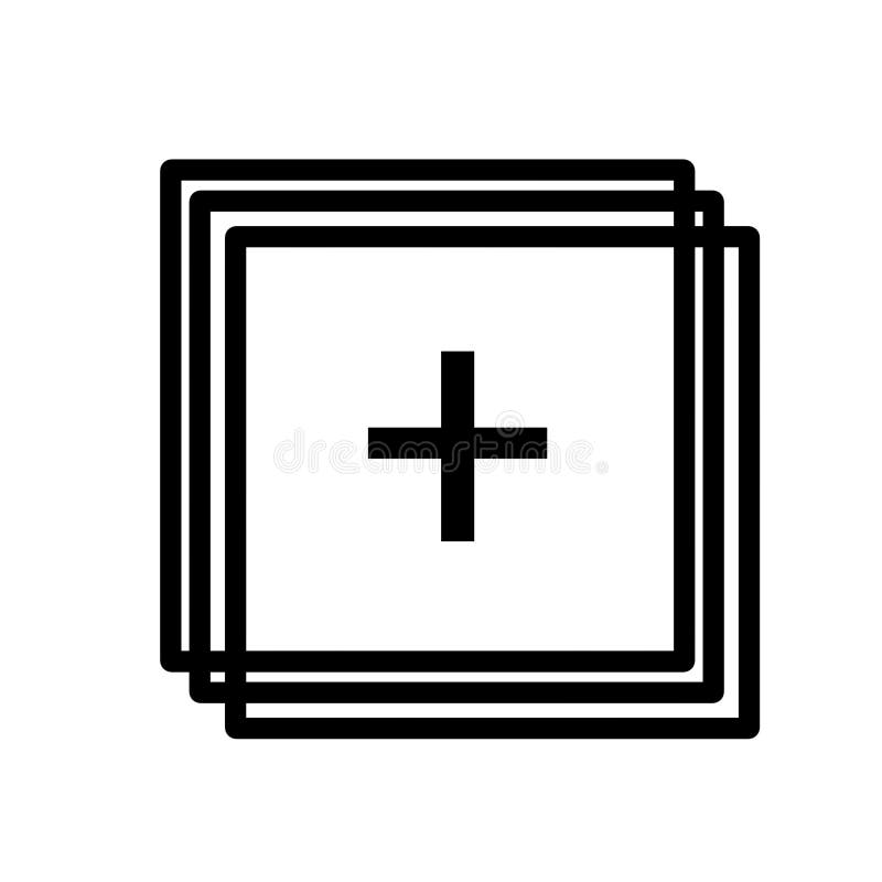 Icon of Simple Expand Button Black and White Stock Illustration ...