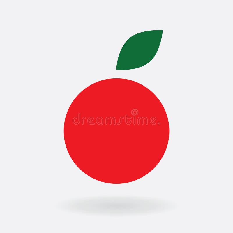 Simple Red Apple Fruit Icon Vector with Dot Detail Stock Vector ...