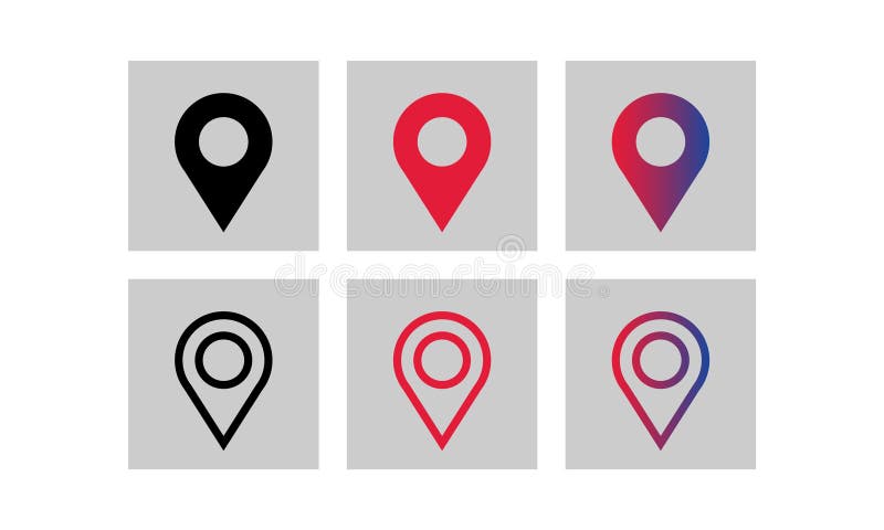 Icon Simple Pin, Logo Point Location, Vector Illustration Symbol Design ...
