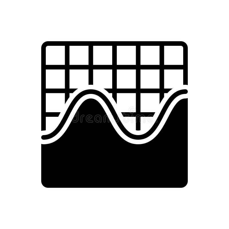 Black Solid Icon for Sine Wave Graphic, Frequency and Waveform Stock ...