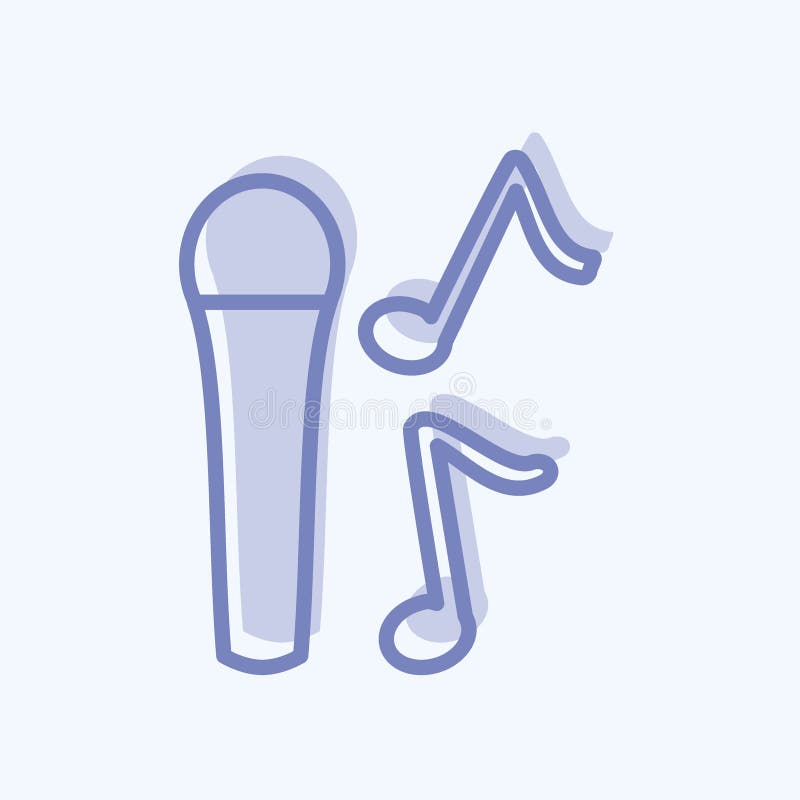 Icon Singing on Mic. Suitable for Music Symbol. Two Tone Style. Simple ...