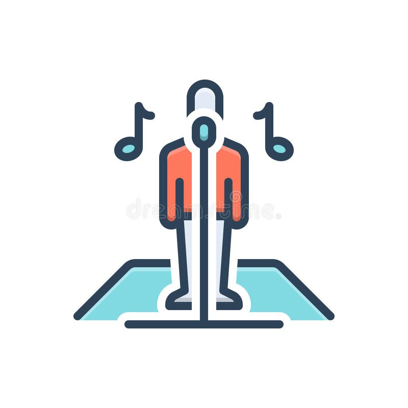 Color Illustration Icon for Singing, Singer and Talent Stock ...