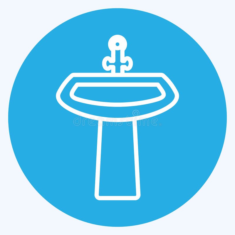 Icon Sink. Suitable for Home Symbol. Blue Eyes Style. Simple Design ...