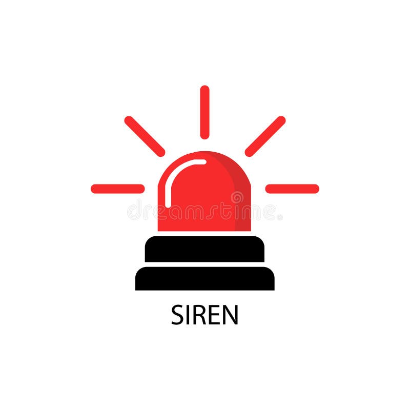 Icon of Siren, Luminous Button. Vector Illustration Eps 10 Stock ...