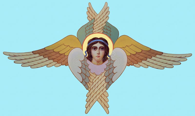 Icon of the Six-winged Cherub Stock Image - Image of masterpiece ...