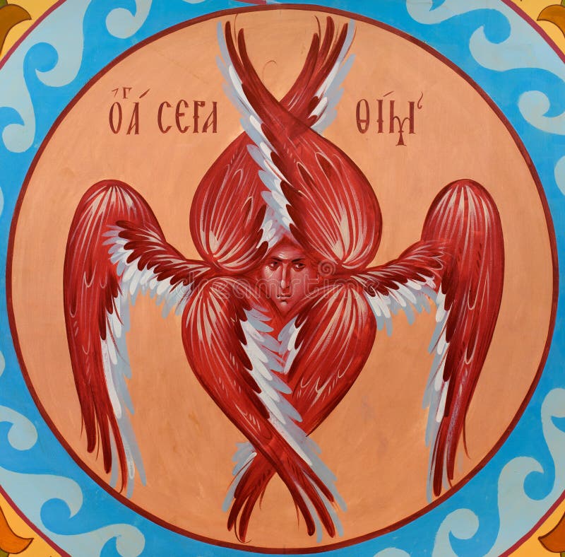Icon of the Six-winged Seraph Editorial Stock Image - Image of gods ...