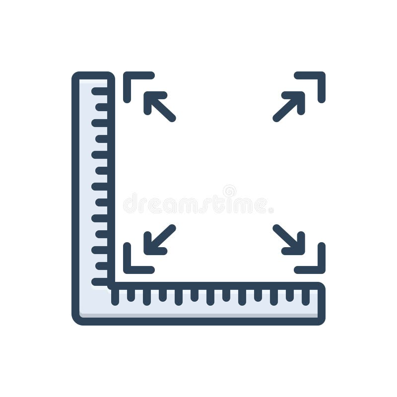 Color Illustration Icon for Size, Measurement and Width Stock Vector ...