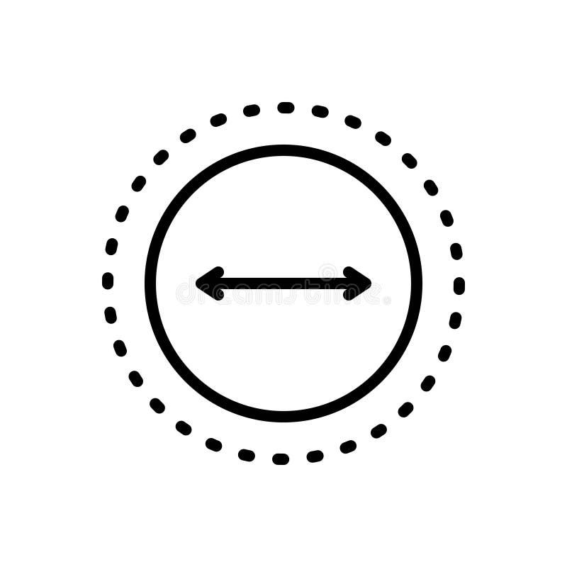 Black Line Icon for Sized, Radius and Circle Stock Vector ...