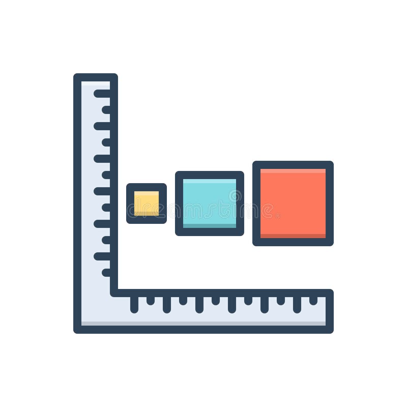 Color Illustration Icon for Sizes, Figure and Structure Stock Vector ...