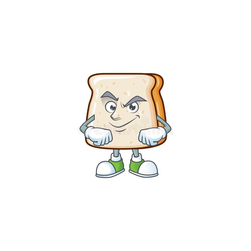 An Icon of Slice of Bread Mascot Design with Confident Gesture Stock ...