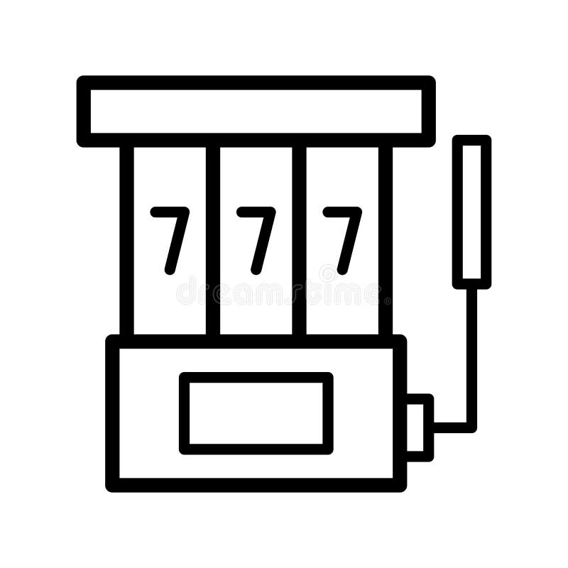Slot Machine Icon, Outline Style Stock Vector - Illustration of lever ...
