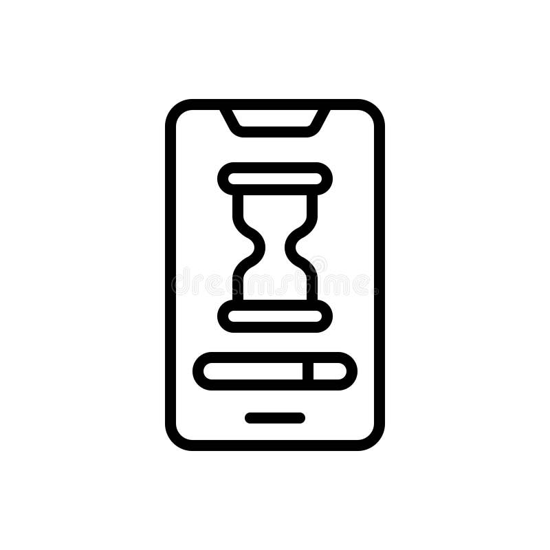 Black Line Icon for Slow, Electronic and Connection Stock Vector ...