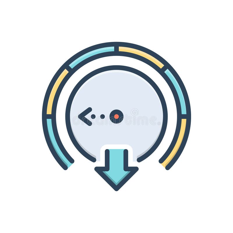 Color Illustration Icon for Slow, Level and Static Stock Illustration ...