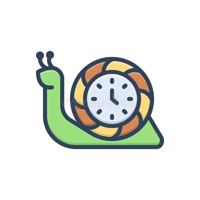 Color Illustration Icon for Slow, Slowly and Movement Stock ...