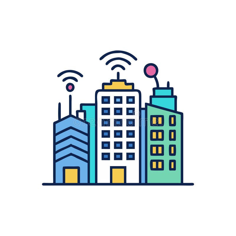 Icon of Smart City for Community Engagement Stock Image - Illustration ...