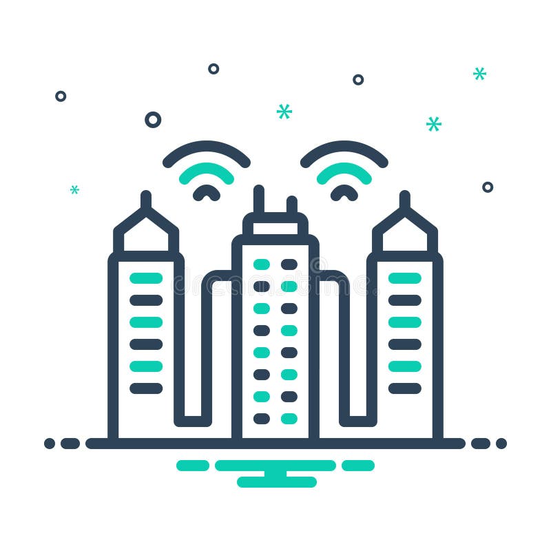 Mix Icon for Smart, City and Area Stock Vector - Illustration of ...