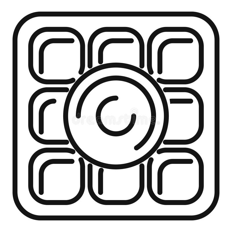 Icon of Smart Home Control Panel with Central Button Stock Vector ...