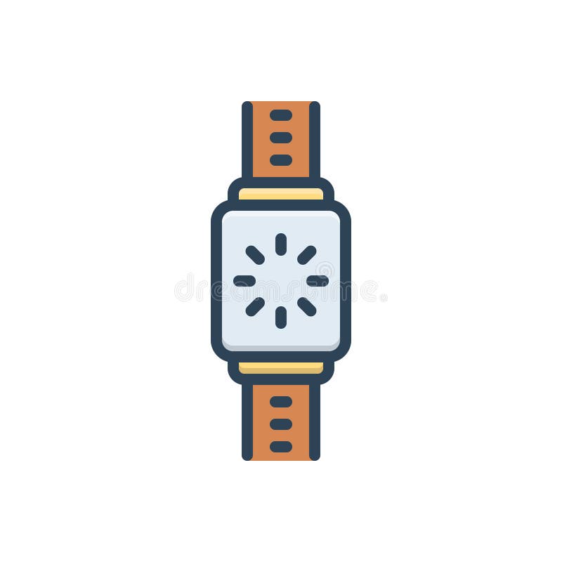 Color Illustration Icon for Smartwatch, Wearable and Technology Stock ...