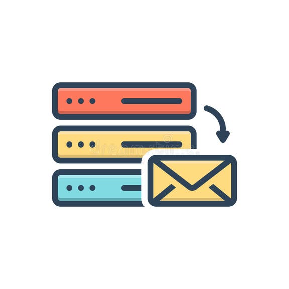 Color Illustration Icon for Smtp, Mail Server and Email Stock Vector ...