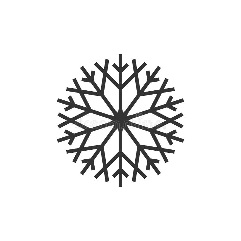 Black Snowflake. Abstract Winter Icon Flat Style. Winter Snowflake Icon ...