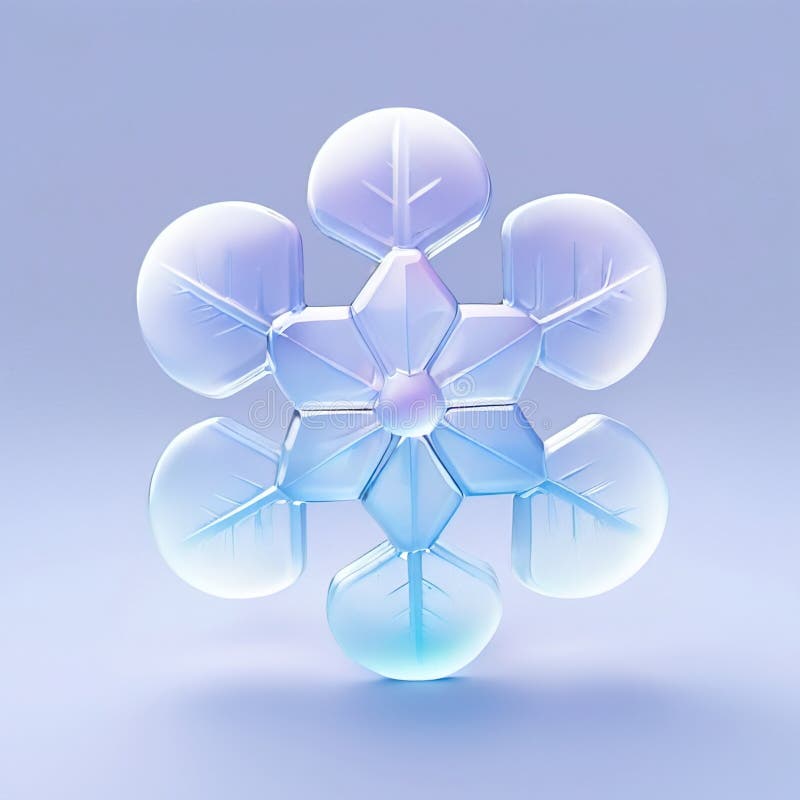 Icon of Snowflake, Glossy Glass Style Stock Illustration - Illustration ...