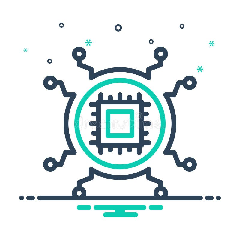 Mix Icon for Soc, Microchip and Digital Stock Vector - Illustration of ...