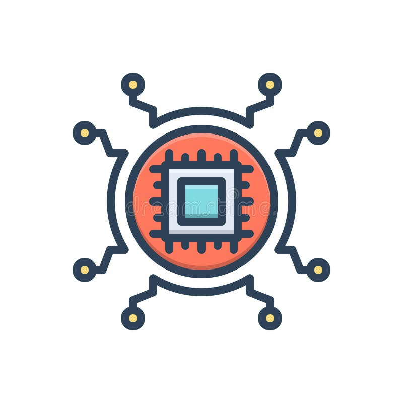 Color Illustration Icon for Soc, Microchip and Electrical Stock ...