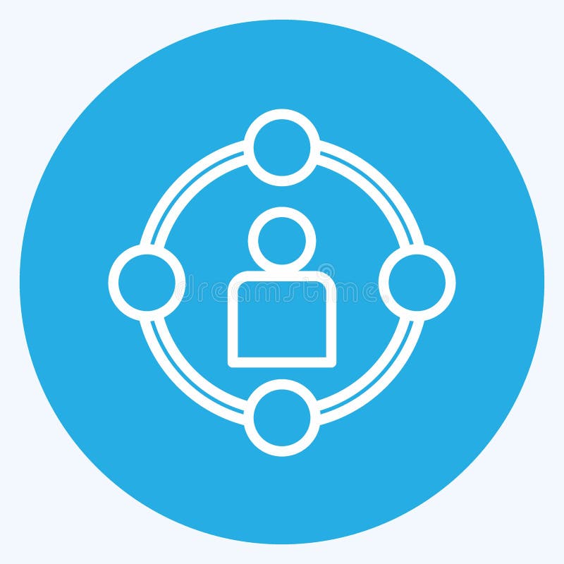 Icon Social Circle. Suitable for Digital Web Symbol. Blue Eyes Style ...