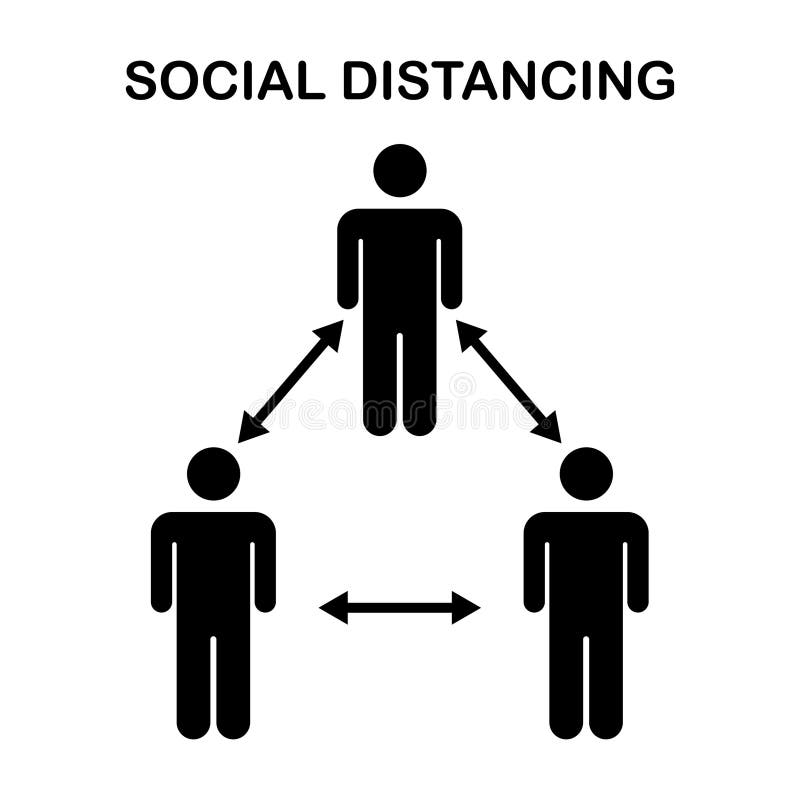 Icon with Social Distancing. Keep Distance Vector Icon Stock Vector ...