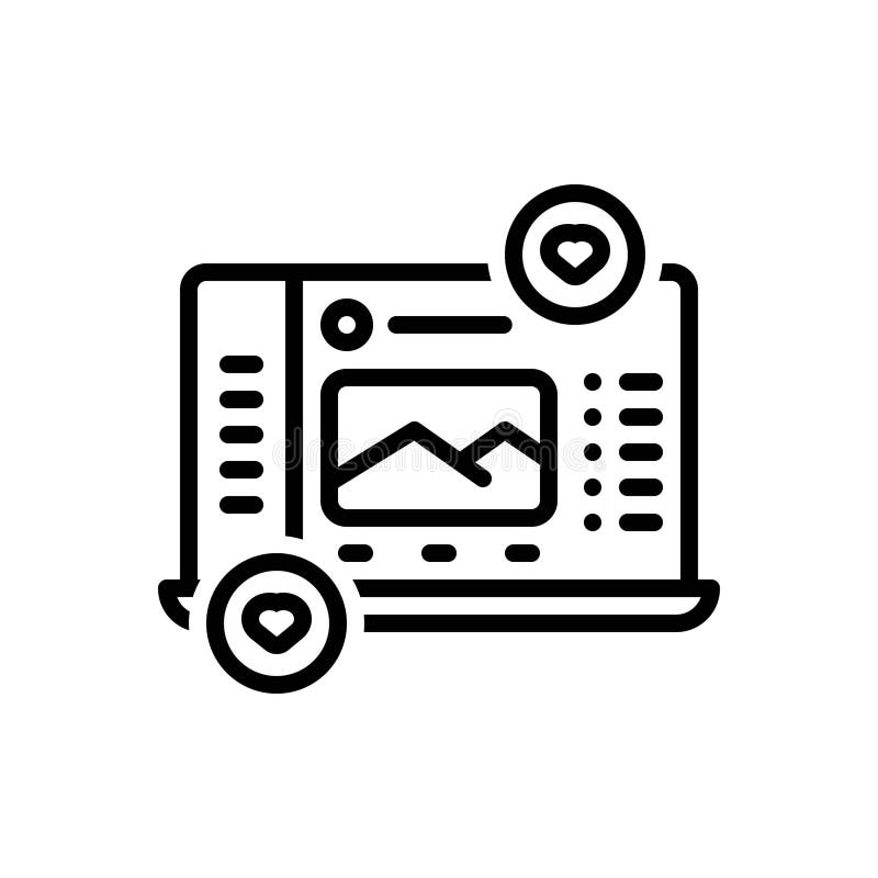 Black Line Icon for Social Media, Like and Network Stock Vector ...