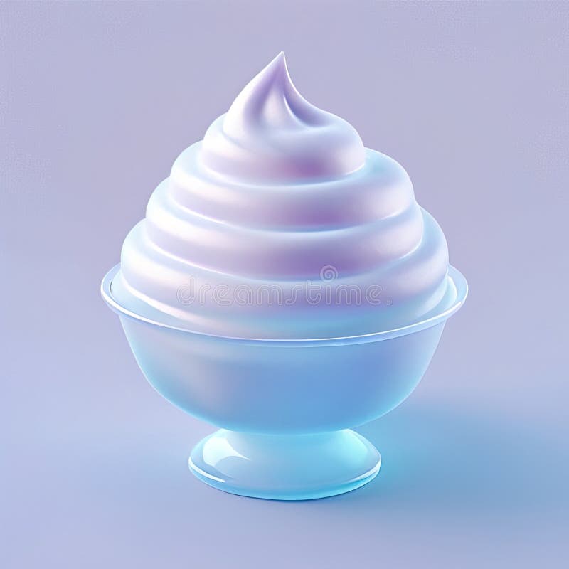 Icon of Soft Serve Ice Cream, Glossy Glass Style Stock Illustration ...